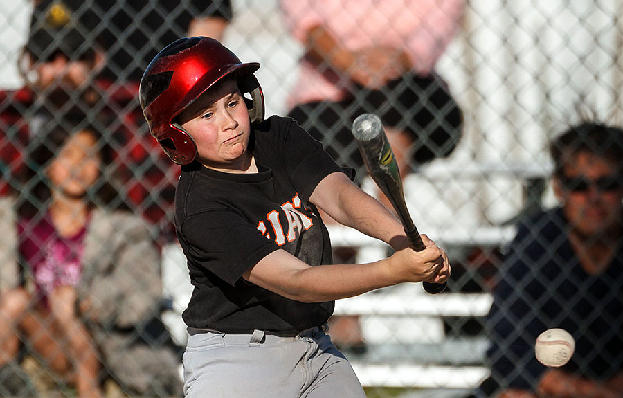 Kyle playing baseball in 2013 (and Dirk umping)